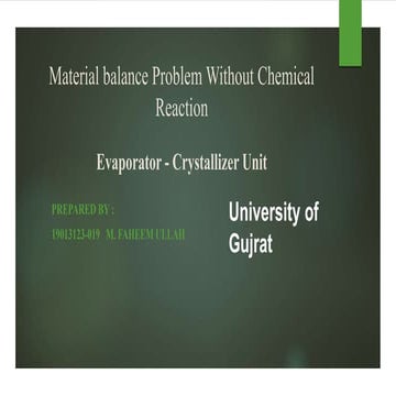Material balance problem without chemical reaction | PPTX