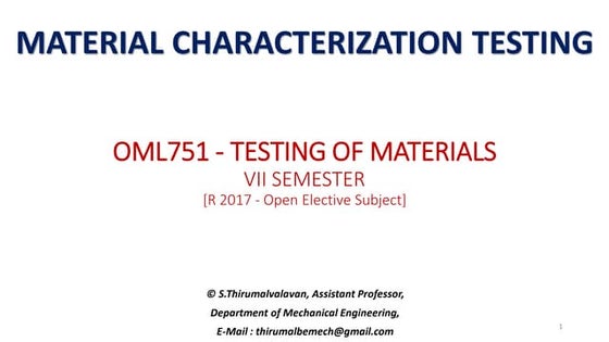OML751-Testing of Materials; All 5 units important questions | PDF ...