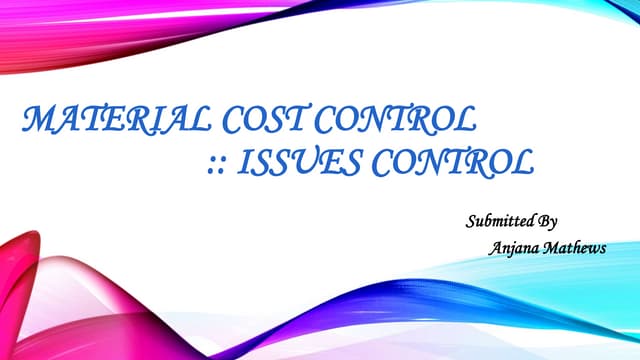 Pricing of material issues | PPTX