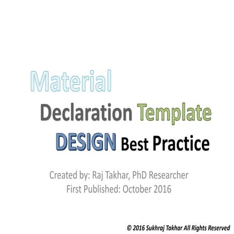 Material declaration template design best practice | PDF