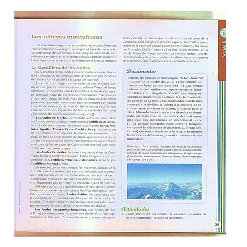 Actividades Relieve de Argentina | PDF