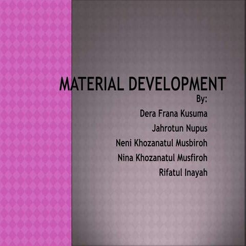 Material development | PPTX