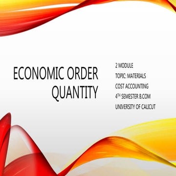 Material(economic order quantity) 2 | PPTX