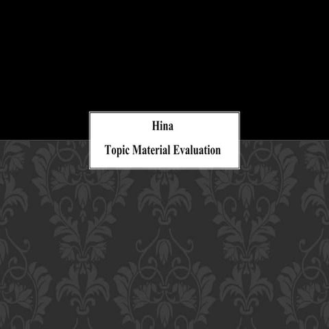 Material evaluation (Chapter 1) | PPTX