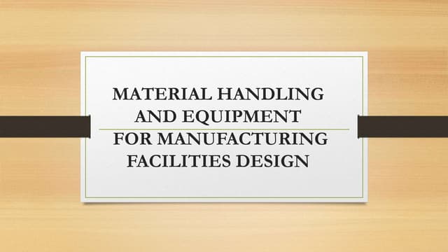 Material handling | PPTX