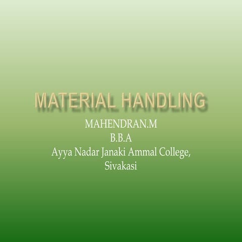 Material handling | PPTX