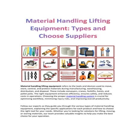 Material Handling Lifting Equipment Types and Choose Suppliers.pdf
