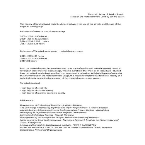 Material history of sandro suzart and the history of material means | PDF