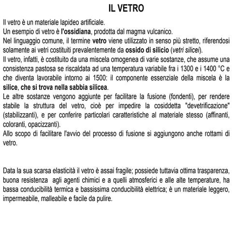 Materiali lapidei 2 - Il vetro | PDF