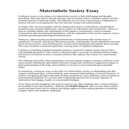 Materialistic Society Essay.pdf