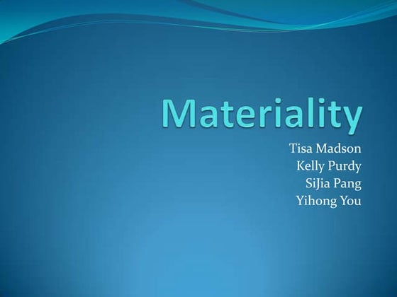 Audit materiality | PPTX