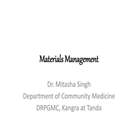 MATERIALS MANAGEMENT | PPTX