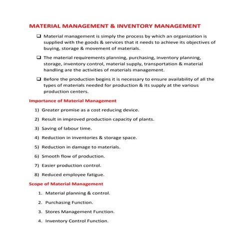 Material management | PDF