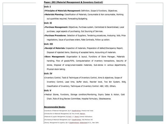 Unit 1 materials management | PPTX | Logistics | Business