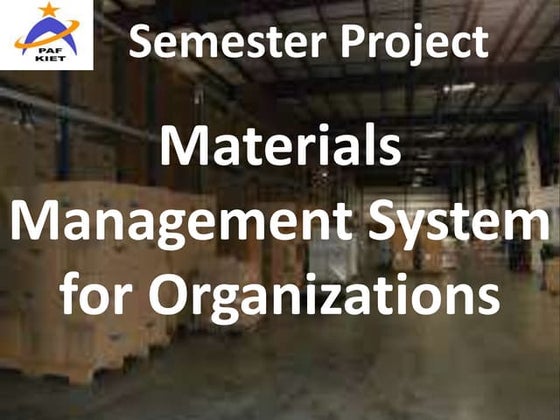 integrated material management | PPTX
