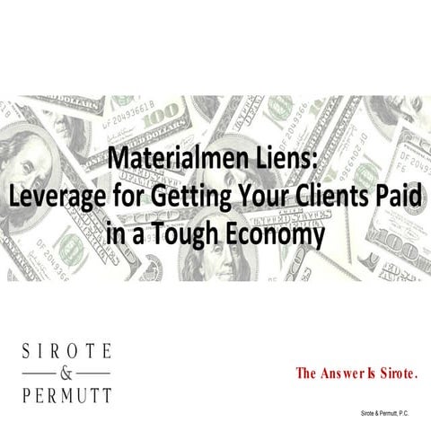Materialmans Liens Presentation | PPT