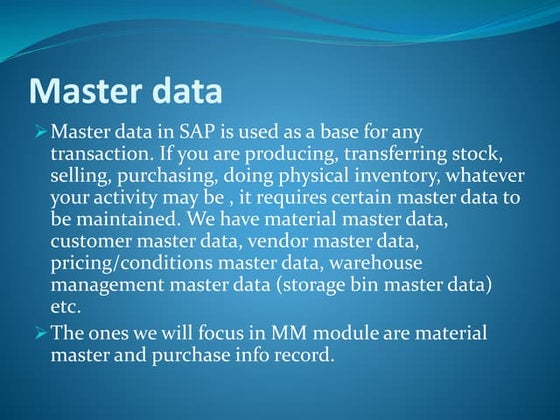 Sap mm master data | PPT