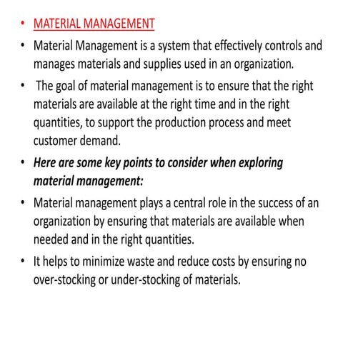 Material management | PDF