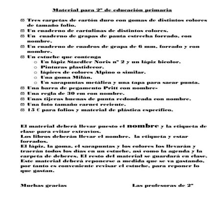 Material para 2º de educación primaria | DOC