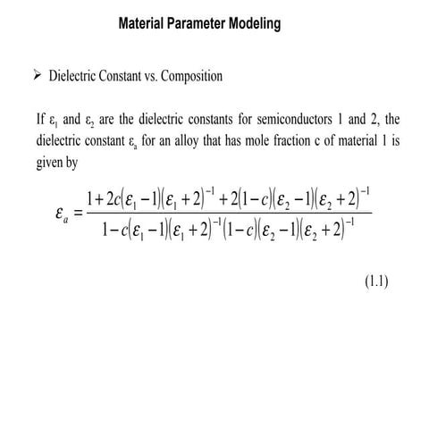 Material parameter modeling | PPT