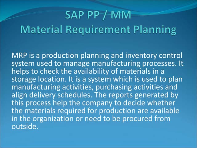 Sap mrp-configuration-pp | DOCX