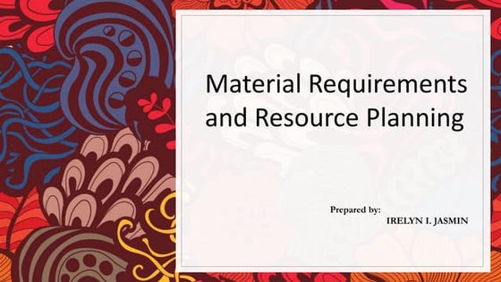 material requirement planning | PPT