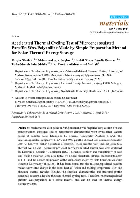 Phase changing materials | PPTX | Chemistry | Science