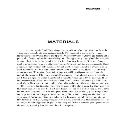 Tying Bass Poppers Materials | PDF