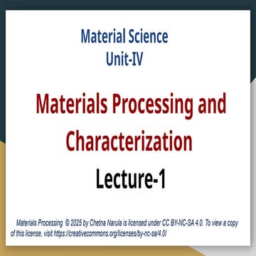Material science:Materials Processing and Characterization | PPTX