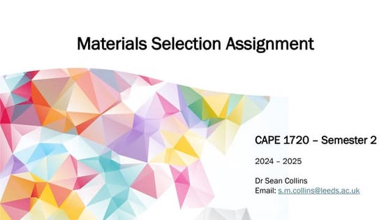 Material Selection | PPTX | Physics | Science