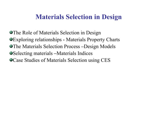 Material Selection | PPTX