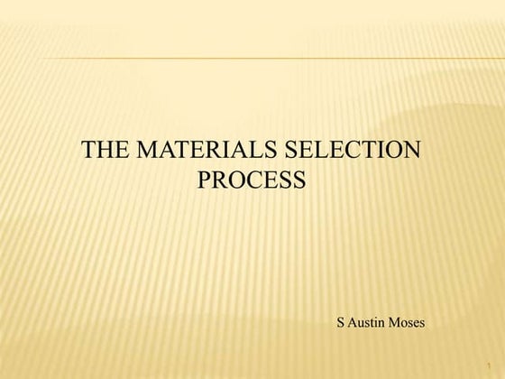 selection of material | PPT