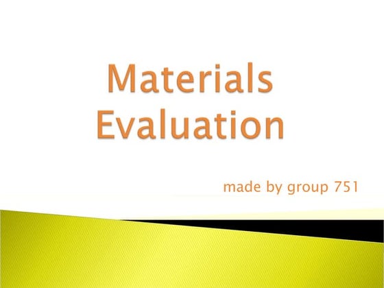 Material evaluation | PPT