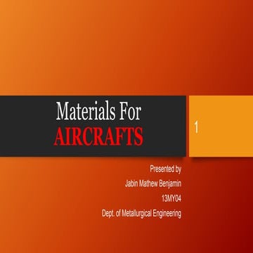Materials for aircrafts | PPSX