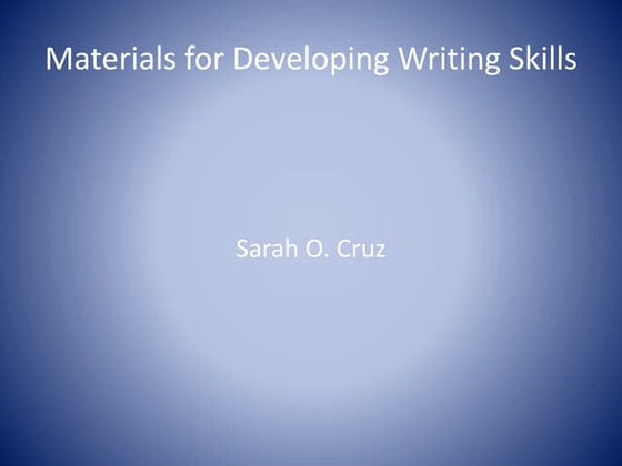 MATERIALS' DEVELOPMENT BY BRIAN TOMLINSON | PPT
