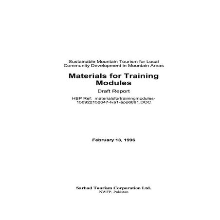 Materials for training modules | DOC
