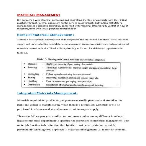 Materials management | PDF