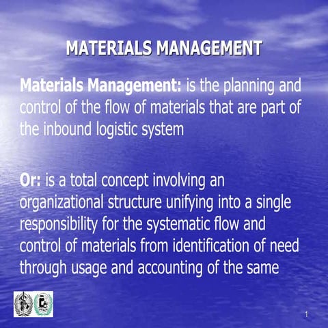 Materials Management Introduction to Inventory.ppt