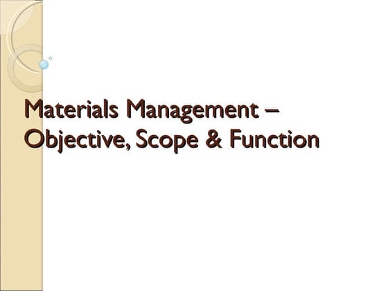 integrated material management | PPT