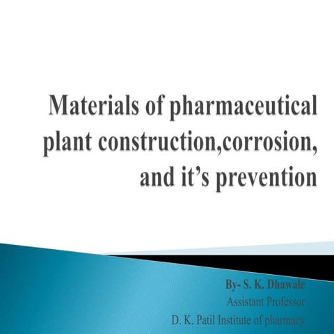 Materials of pharmaceutical plant construction- Pharmaceutical ...