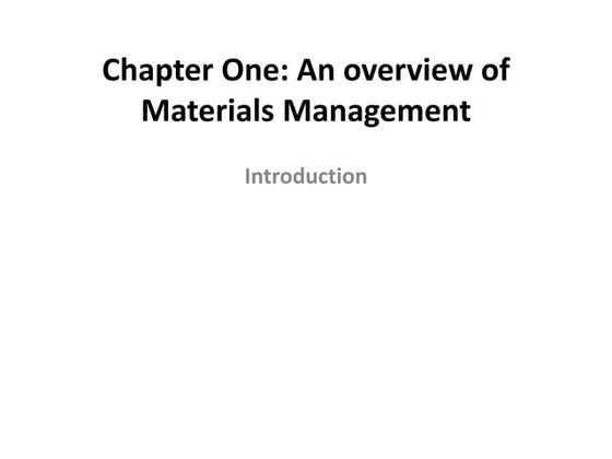 Unit 1 materials management | PPTX | Logistics | Business