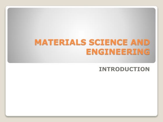 Materials - Introduction and properties | PPT
