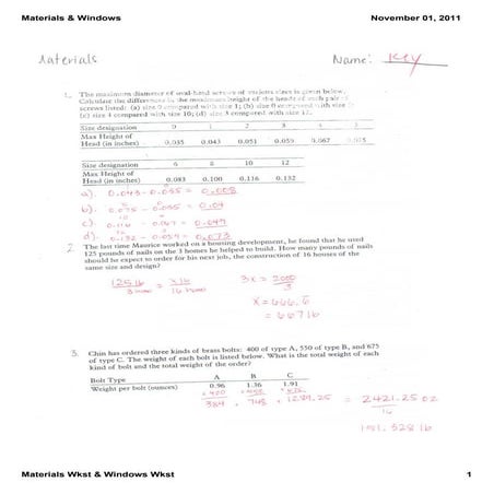 Materials & windows notes | PDF