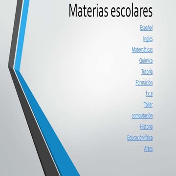 Materias escolares | PPTX