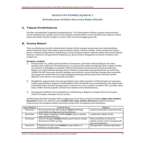 Materi bahasa indonesia kelas xii pertemuan 3 | PDF