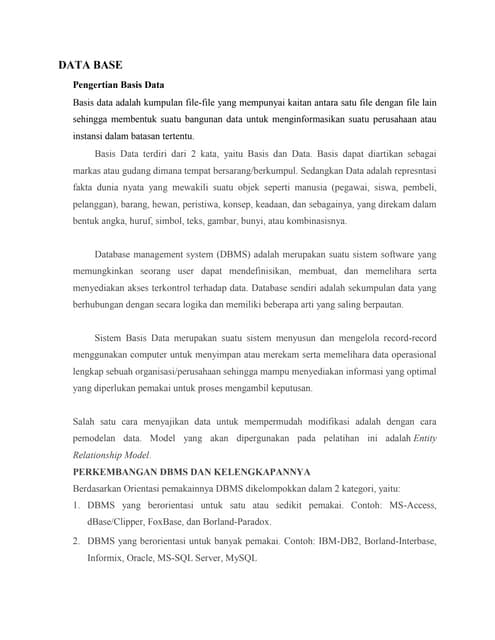 Pengertian basis data | PPT