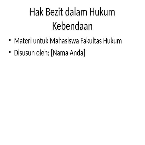 Materi_Bezit_Hukum_Kebendaan_Hukum Perdata.pptx
