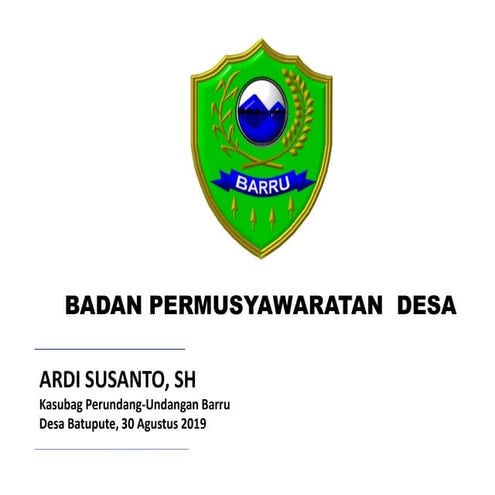 Badan Permusyawaratan Desa | PDF