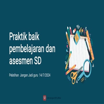 Praktik Baik Pembelajaran dan Assesmen SD | PDF
