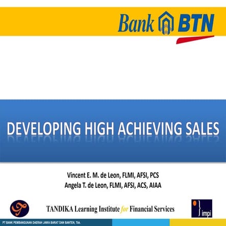 [Materi] developing high achieving sales for bank btn april 2019 | PPTX
